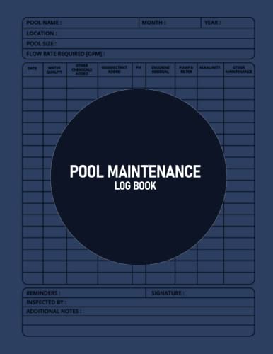 Pool Maintenance Log Book: Daily Pool Maintenance Journal by Colorful ...