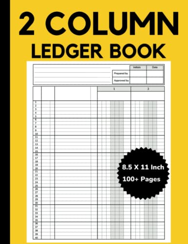 2 Column Ledger Book: Simple Accounting Ledger Book for Bookkeeping ...