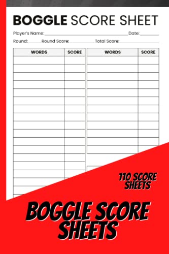 Boggle Score sheets: 110 Large Score pads for Scorekeeping | Game score ...