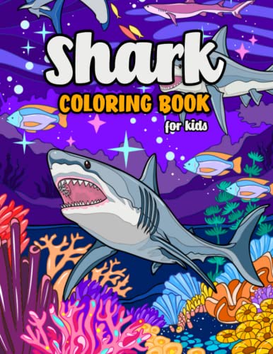 Shark Coloring Book for kids: fun colouring in sharks and drawing Pages ...