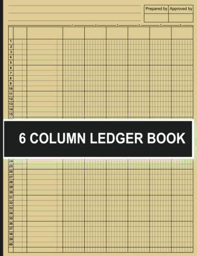 6 Column Ledger Book: Accounting Ledger Book for Small Business ...