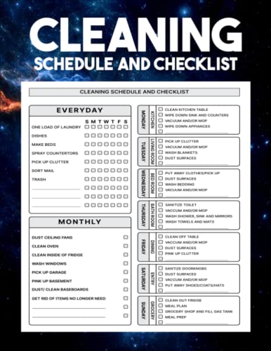 Cleaning Schedule and Checklist: Cleaning Planner and Organizer with ...