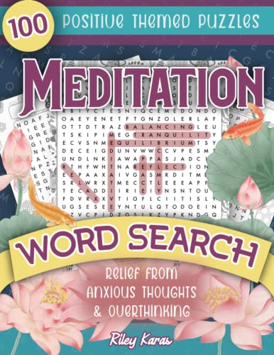 Meditation Word Search: 100 Positive Themed Puzzles: Relief From ...