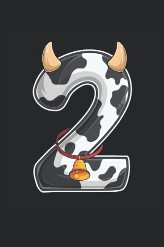 2 Cow Birthday Notebook: Funny Cow print Two 2 Years Old 2nd Second ...