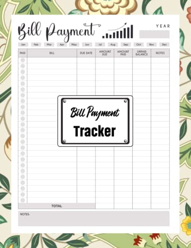 Bill Payment Tracker: Bill Payment Organizer Log Book Monthly Bill ...