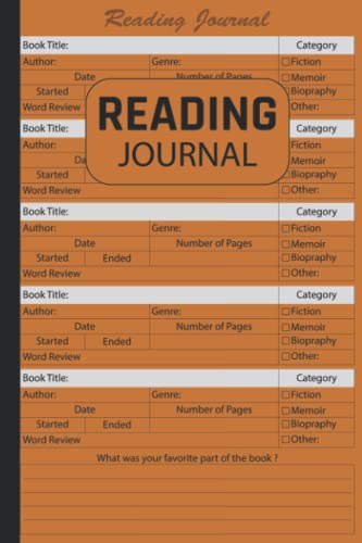 Reading Journal: Notebook To Keep Track Of The Reading Records Gifts ...