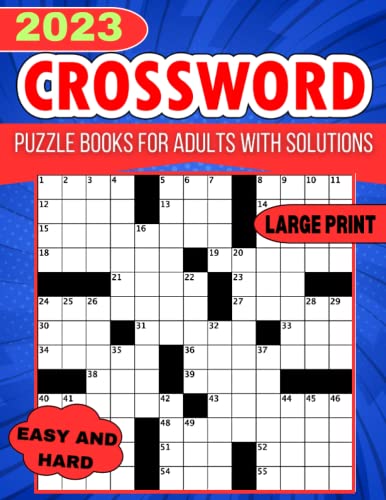 2023 Large Print Easy And Hard Crossword Puzzle Books For Adults with ...