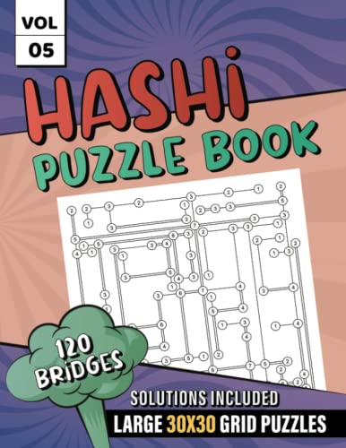 Hashi Puzzle Book Large 30x30 Grid Puzzles: Easy To Hard Levels 120 ...