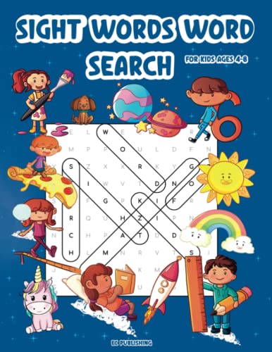 Sight Words Word Search For Kids Ages 4-8: A High Frequency Word Search ...