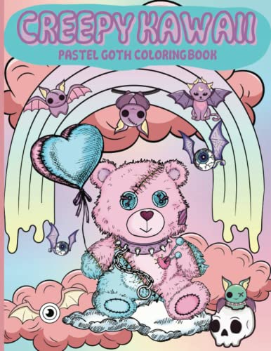 Creepy Kawaii Pastel Goth Coloring Book: Cute Spooky Chibi Coloring ...