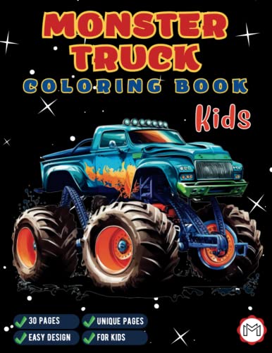 Monster Truck Coloring Book 30 Pages Truck Coloring Book For Kids Giant ...