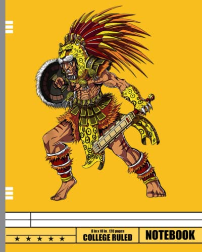 Aztec Jaguar Warrior Native Mexican Notebook: Native American Themed ...