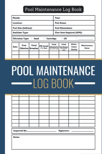 Pool Maintenance Log Book: Swimming Pool Maintenance Checklist and Log ...