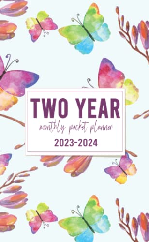 Butterfly Two Year Pocket Planner 2023-2024: Pocket Planner 2023-2024 ...