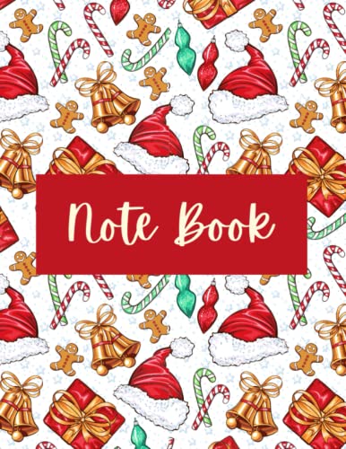 Red And Cream Illustrated Christmas Notebook: Holiday Seasonal Gift ...