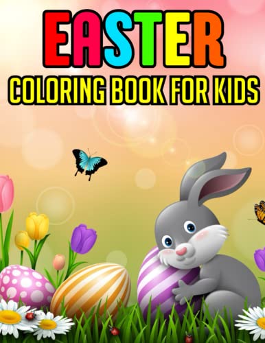 Easter Coloring Book For Kids: 50 Cute Easter Coloring Images | Large ...