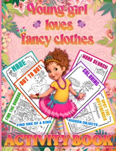 Young Girl Loves Fancy Clothes Activity Book: Puzzle Books Relaxation ...