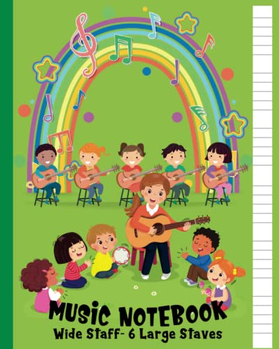 Manuscript Paper Notebook for Kids Music Classroom: Music Composition ...