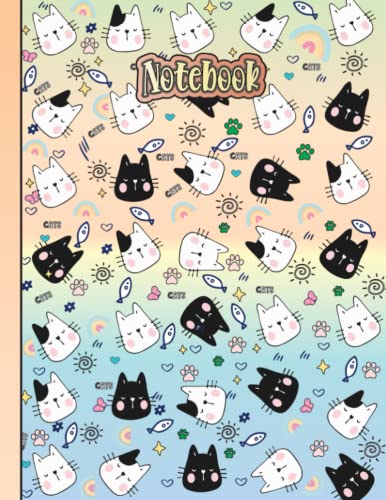 Cute Kawaii Cats School Notebook, 8.5x11 | 120 pages vol.6: Notebook ...