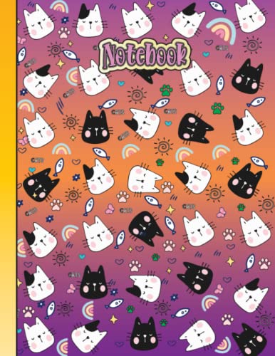 Cute Kawaii Cats School Notebook, 8.5x11 | 120 pages vol.7: Notebook ...