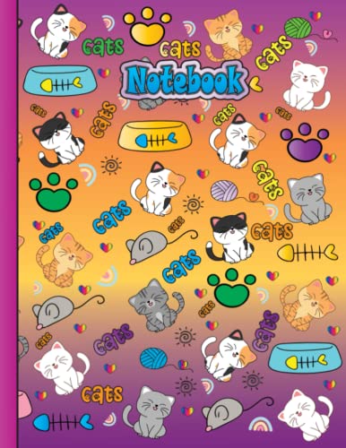 Cute Kawaii Cats School Notebook, 8.5x11 | 120 pages vol.11: Notebook ...