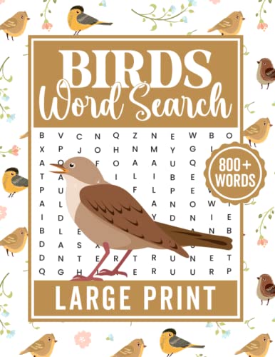 Bird Word Search: Large Print Puzzle Book for Bird Lovers and Bird ...