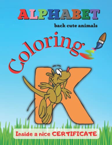 Alphabet Back Cute Animals Coloring: Coloring book for kids, Preschool ...