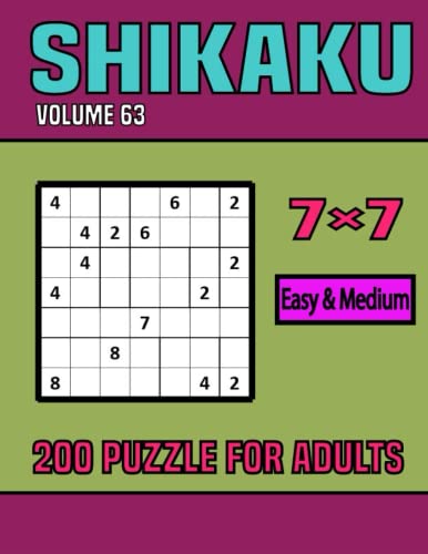 Shikaku Puzzles For Adults: Activity Book for Adults | Easy & Medium Brain Games Puzzle | 200 ...