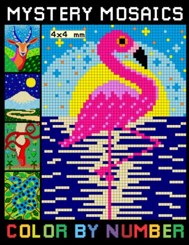 Mystery Mosaics Color By Number: Pixel Coloring Book for Adults ...