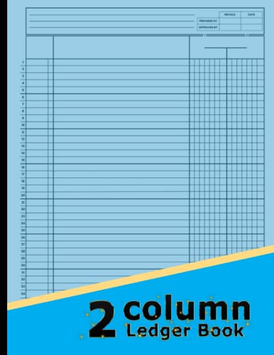 2 Column Ledger Book: General Accounting Ledger Book for Bookkeeping ...