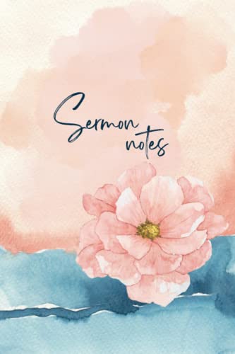 Sermon Notes: Weekly Reflection Notebook, Pink and Blue Watercolor, 6x9 ...