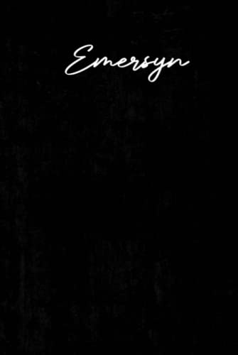 Emersyn: Personalized Journal For Emersyn, Black Personalized Name ...