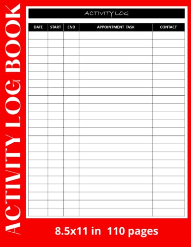 Activity Log Book: A Versatile Work Tool to Track Time & Office ...