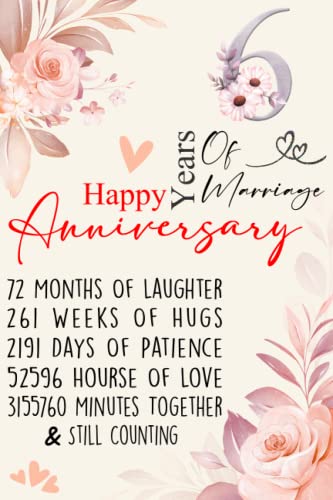 6 Years Of Marriage: 6th Wedding Anniversary Journal for Couples ...