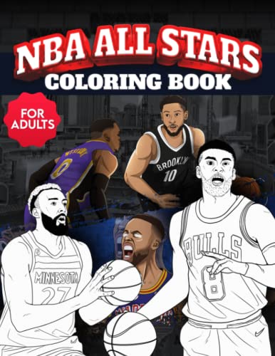 Basketball All Stars Coloring Book for Adults: A Coloring Book For ...