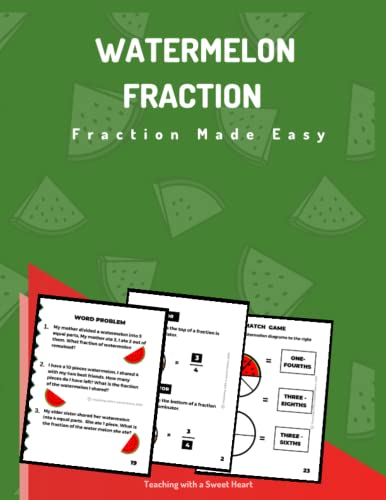 Fractions for Beginners | Watermelon Fraction Activity Book for 1st ...