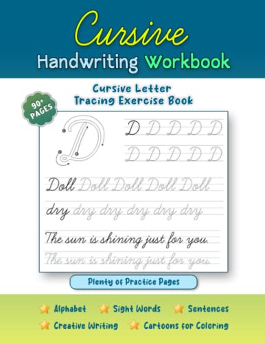 Cursive Handwriting Workbook: Easy Cursive Tracing Writing Practice for ...
