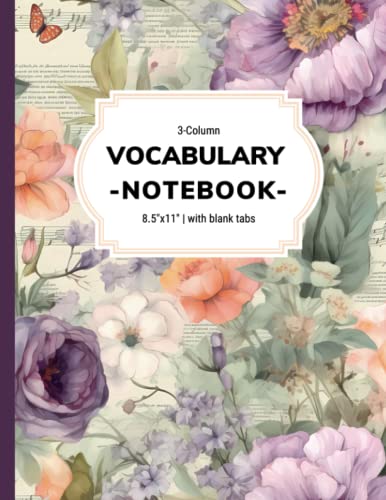 3-Column Vocabulary Notebook with Tabs: A Large Foreign Language ...