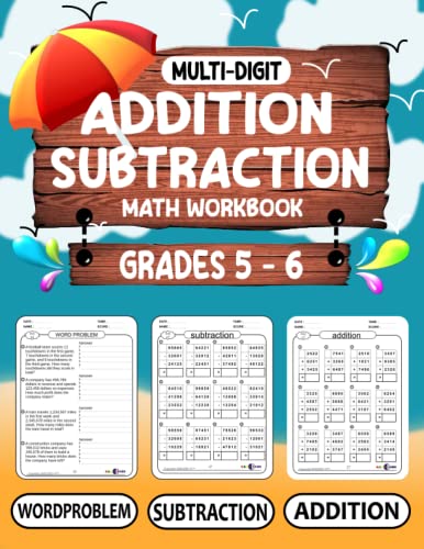 Math Workbook multi-digit addition and subtraction grade 5-6: Math ...