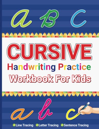 ABC Cursive Handwriting Workbook For Kids: Cursive for beginners ...