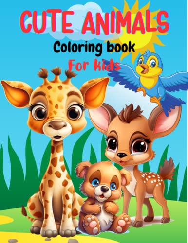 Cute Animals Coloring Book for Kids: Over 50 Adorable Coloring Pages of ...