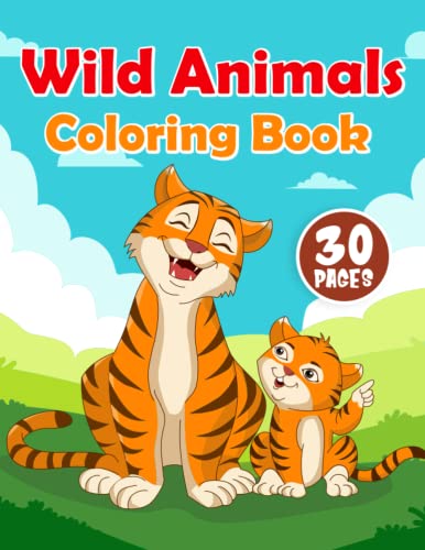 Wild Animal Coloring Book: Cute Baby Animal Illustrations Coloring Book ...
