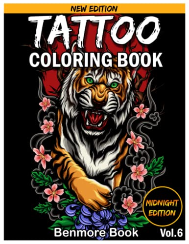 Tattoo Coloring Book Midnight Edition: An Adult Coloring Book with ...