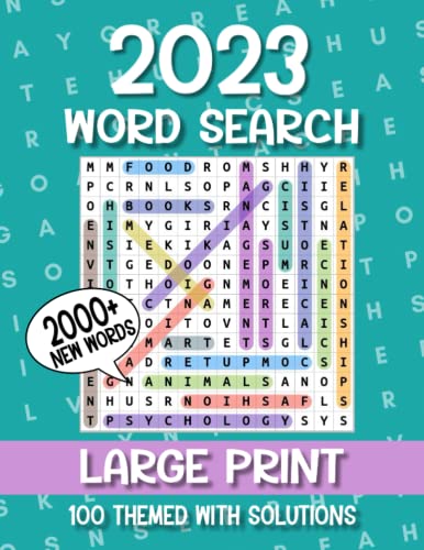 2023 Large Print Word Search Puzzle Book for Seniors and Adults: 2000 ...