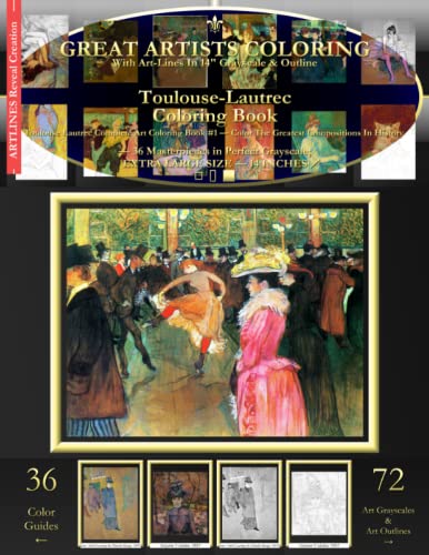 Toulouse-Lautrec Coloring Book: Toulouse Lautrec Complete Art Coloring ...