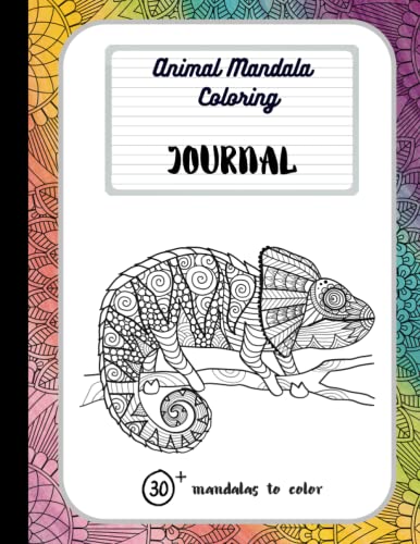 Animal Mandala Coloring Journal, 30+ Mandalas to Color: Embrace the ...