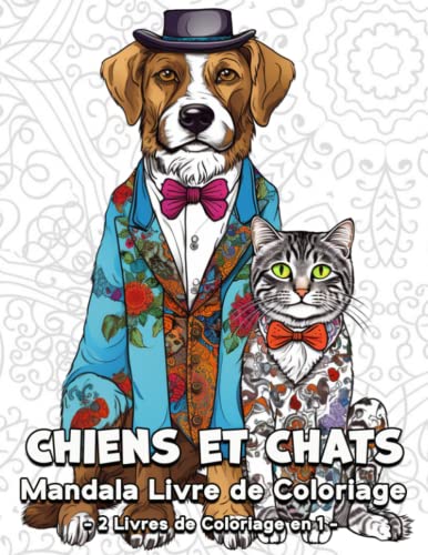 Chiens et Chats Mandala Livre de Coloriage: 120 Belles Images à Colorier, Super Livre de ...