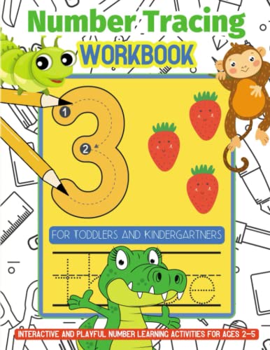 Number Tracing Workbook for Toddlers and Kindergartners: Interactive ...
