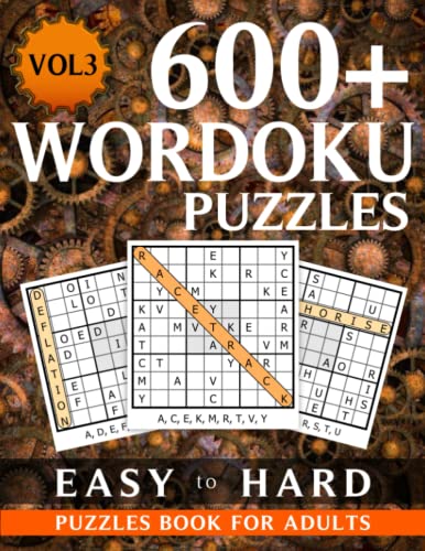 600+ Wordoku Puzzle Book for Adults Easy to Hard Level Vol.3: Word ...