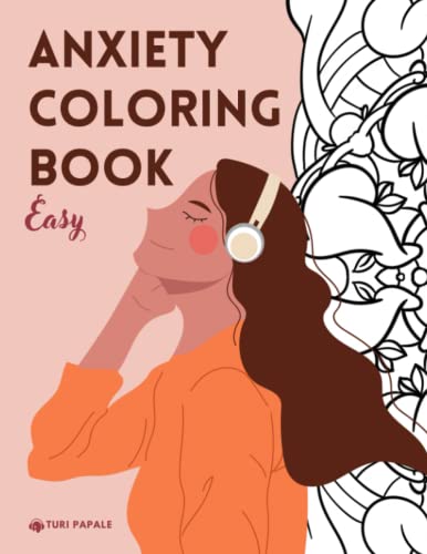 Anxiety Coloring Book Easy: Zen Coloring Book | anxiety self help book ...